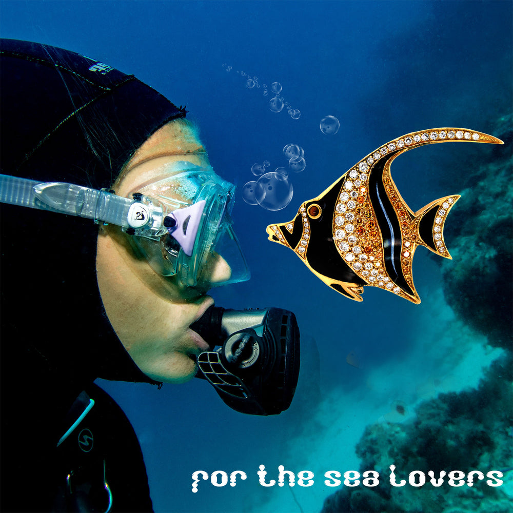 FINDING NEMO COLLECTION KASTON'S FISH ART BROOCH ANGEL FISH